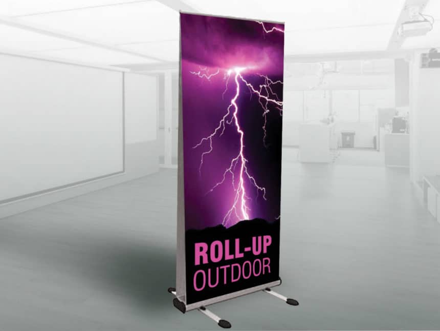 Roll-up Giant XXL | Mega roller banner | Pull-out ad that is not to be ...
